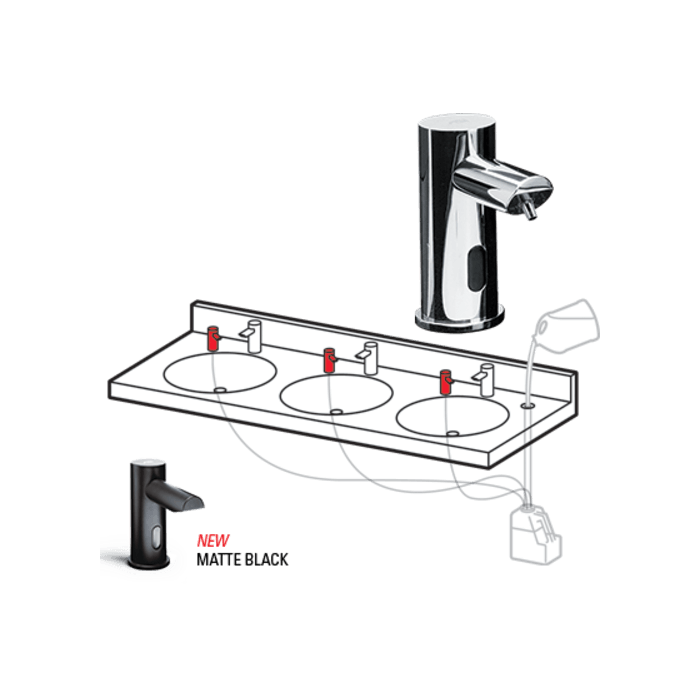 ASI 0393-1A EZ FILL Top Fill Multi-Feed Foam Soap Dispenser, Polished ...