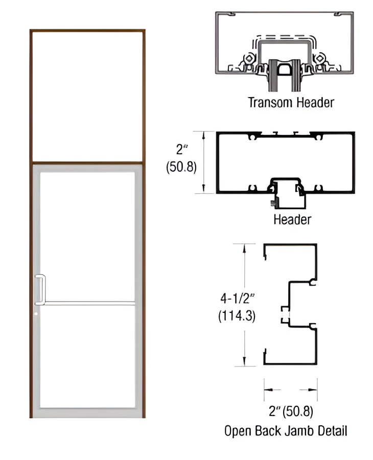 CRL 1B91222 U.S. Aluminum Dark Bronze Offset Pivot Transom Door Frame ...