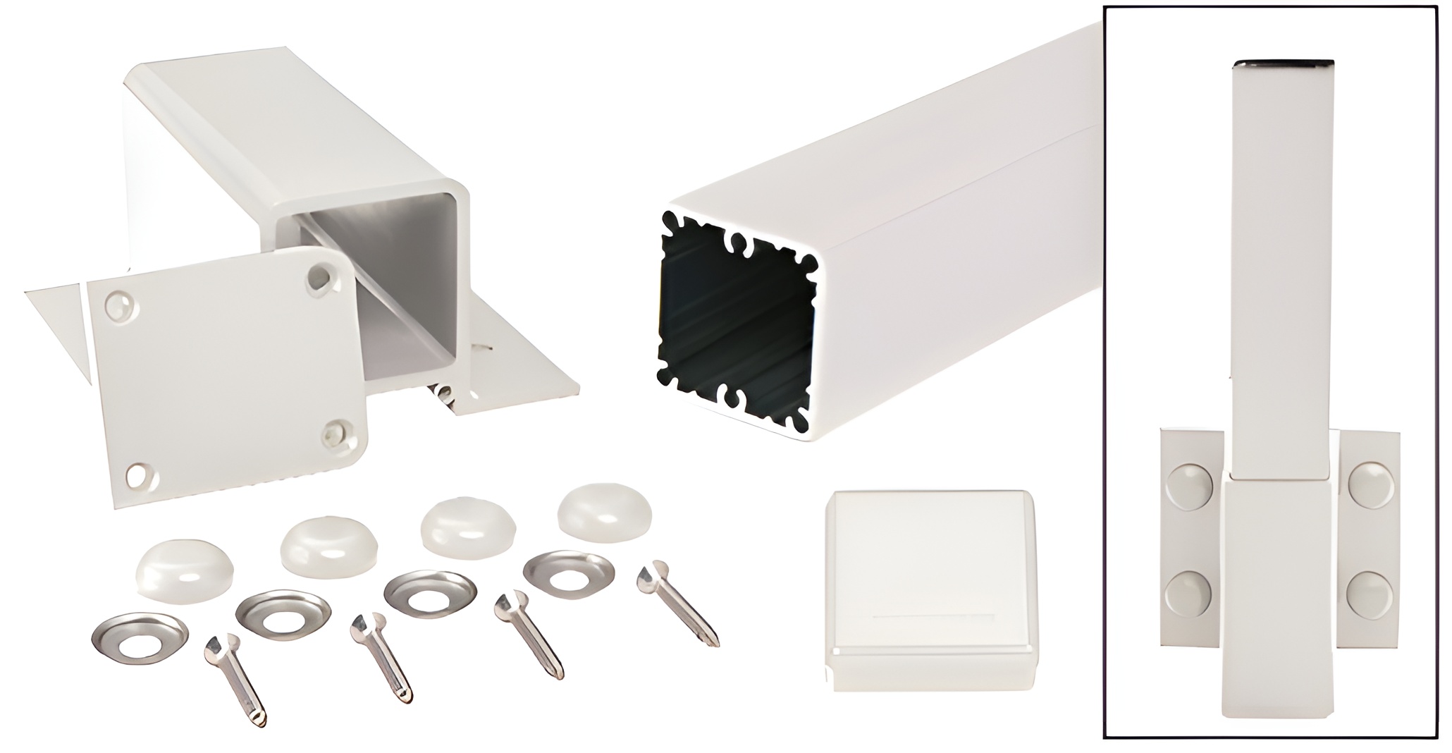 CRL 1FP48KW Sky White 100 Series 48" Fascia Mount Post Kit ...