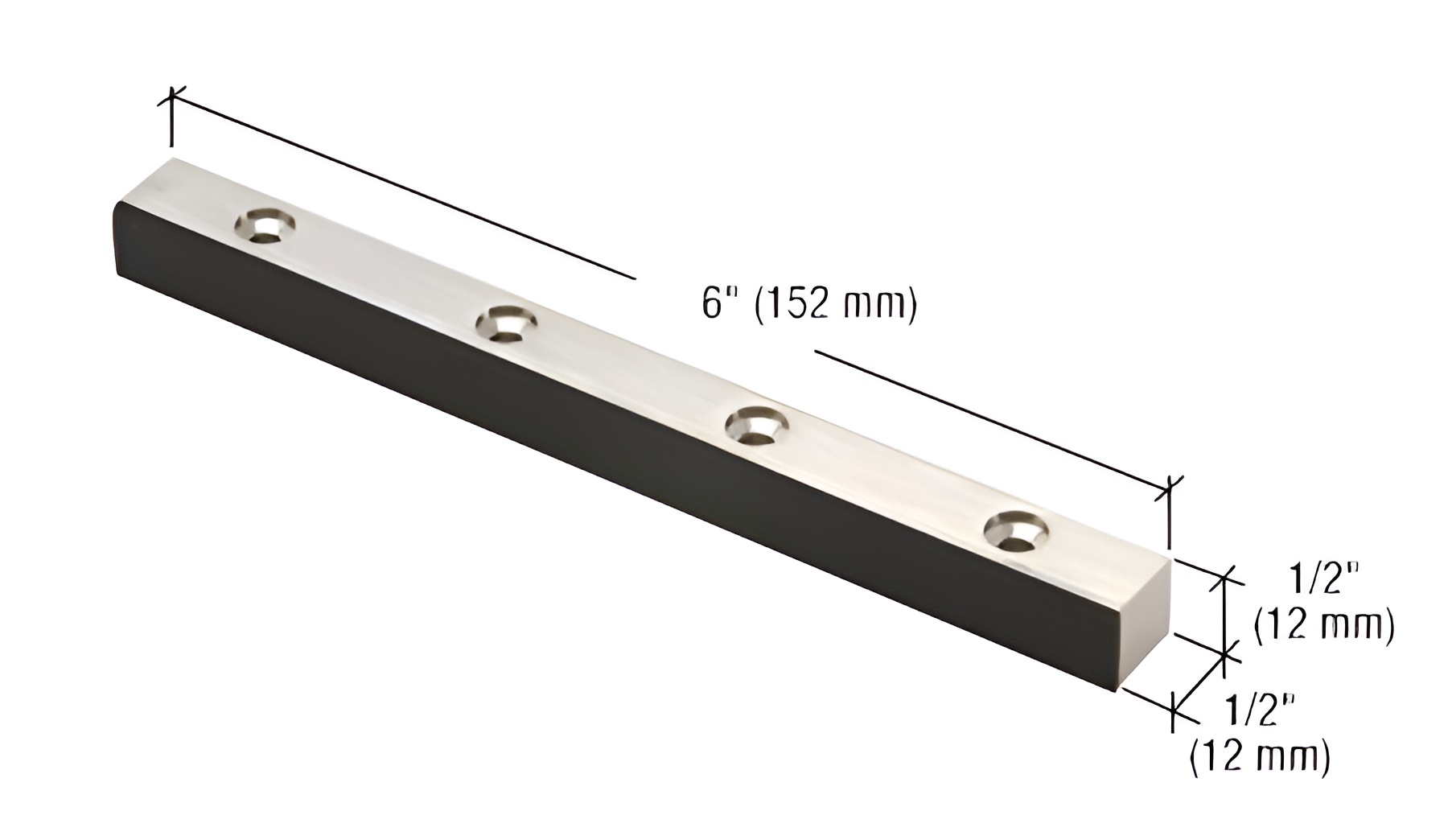 CRL 1NT308BS Brushed Stainless Double Door Stop - Header Mounted ...