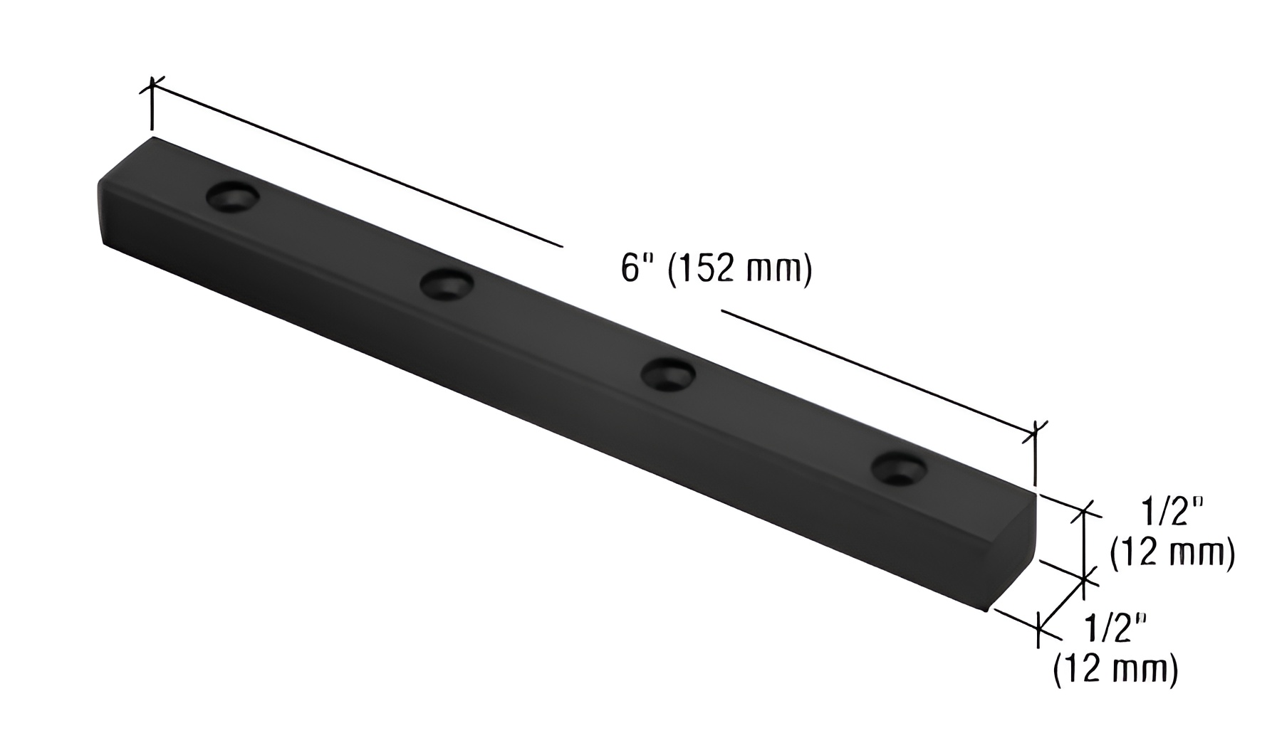 CRL 1NT308MBL Matte Black Double Door Stop - Header Mounted ...