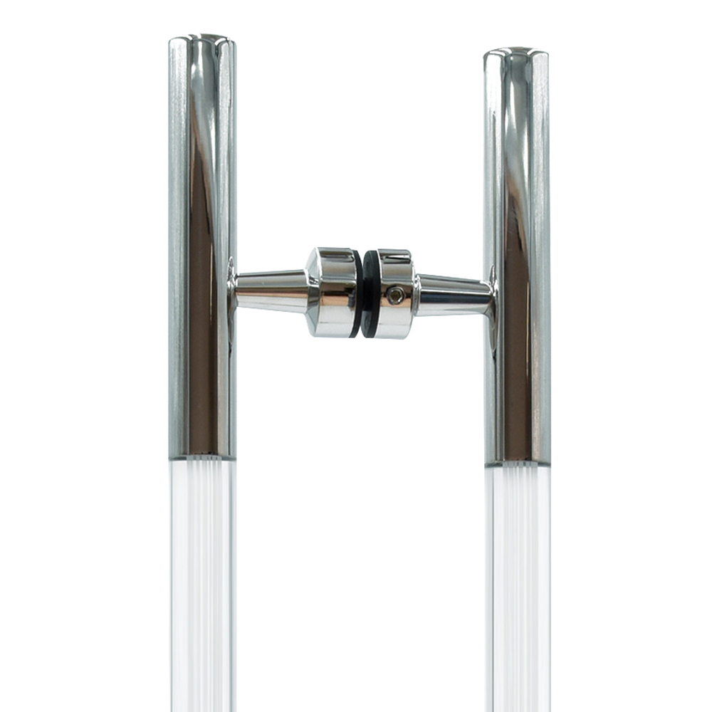 CRL CA18X18PS Polished Stainless 24.5" Glass Mounted Ladder Pull Handle ...