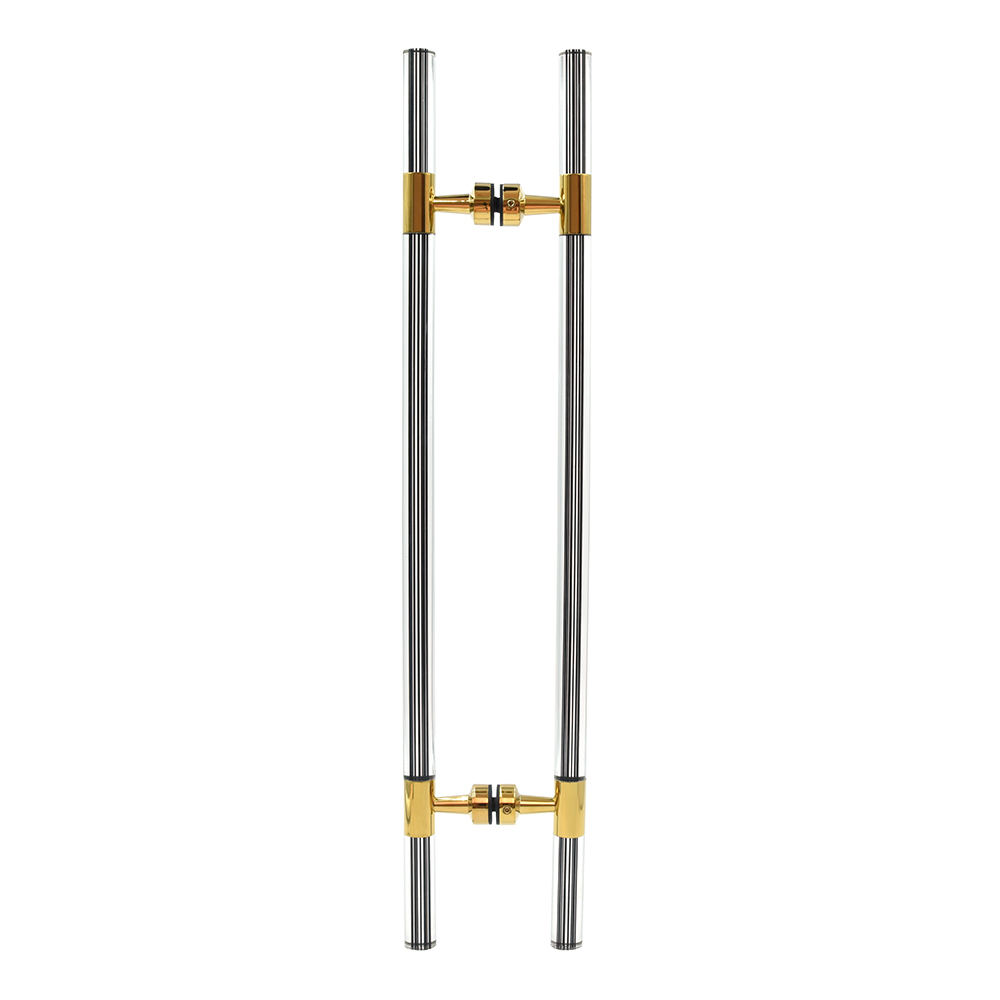 CRL CB18X18BR Polished Brass 27" Glass-Mounted Ladder Pull Handle with ...