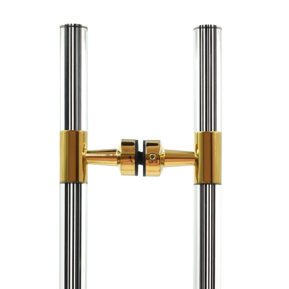 CRL CB18X18BR Polished Brass 27" Glass-Mounted Ladder Pull Handle with ...