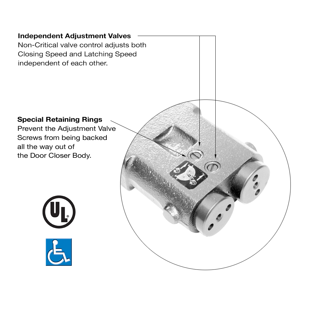 CRL 6872 A.D.A. 5 lb. Concealed Overhead Closer Body, No Hold Open ...