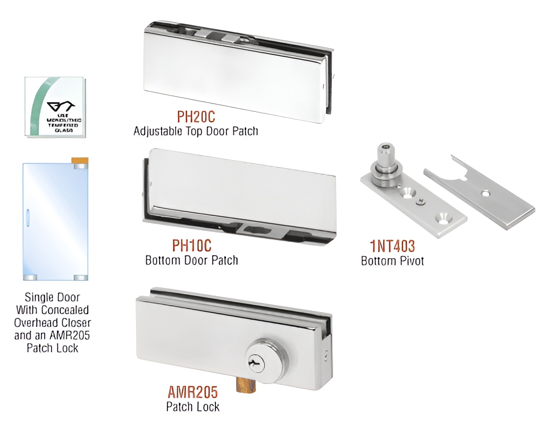 CRL PHA2LA Satin Anodized Patch Door Kit with Lock for Overhead Door ...