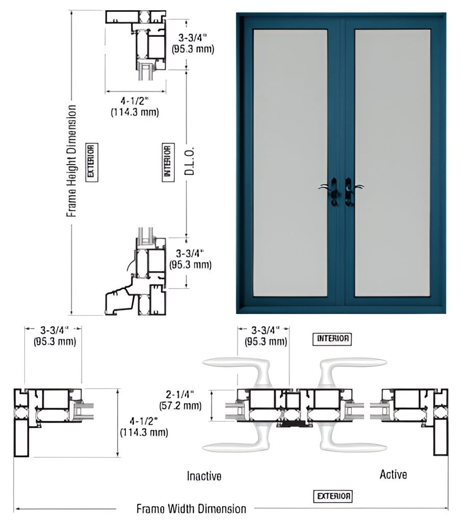 CRL TD92271P1 U.S. Aluminum Custom Painted Series 900 Terrace Doors ...