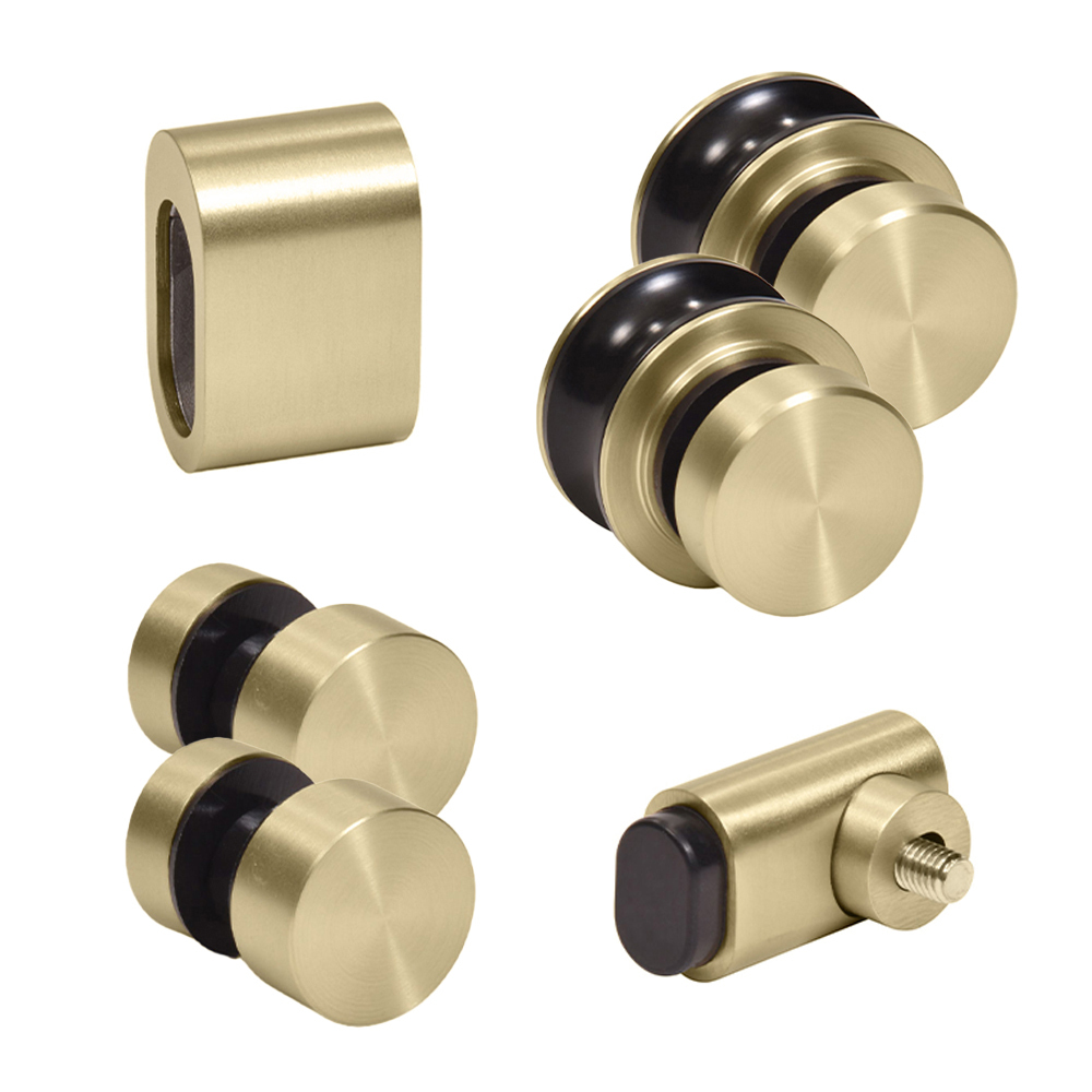 CRL TFNHDWKBBRZ Brushed Bronze Rollers Wall Bracket Stopper for Tofino ...