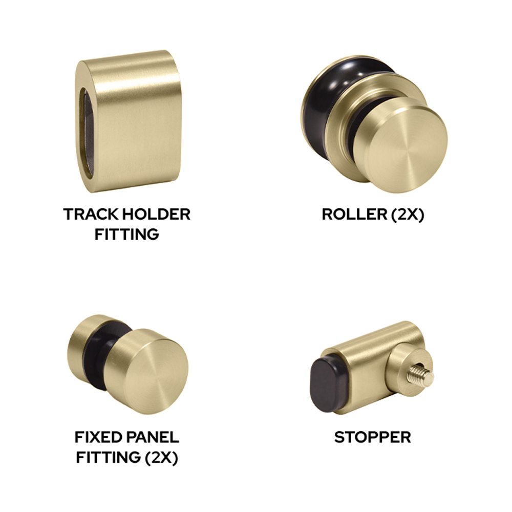 CRL TFNHDWKBBRZ Brushed Bronze Rollers Wall Bracket Stopper for Tofino ...