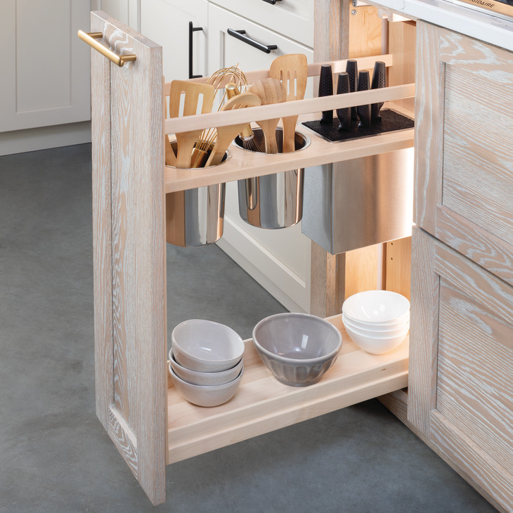 Hafele 595.14.263 Base Pull-Out Canister Organizer, Solid Maple ...