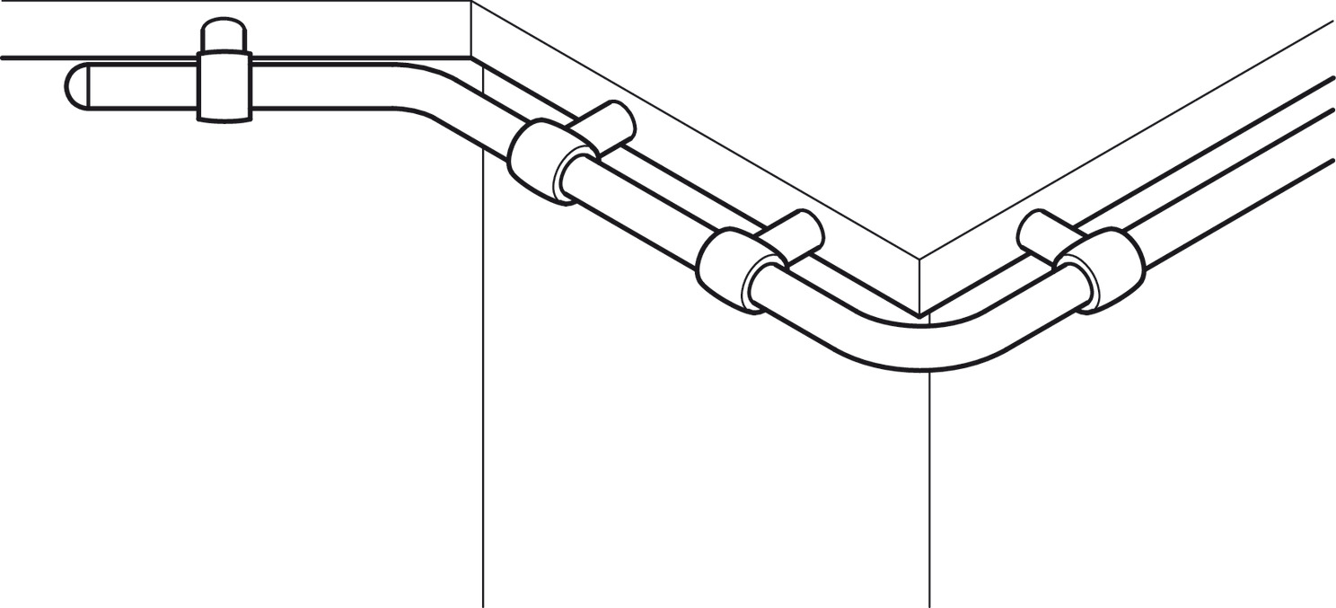 Hafele 522.00.236 Kitchen Tubular Rail System | thebuilderssupply.com