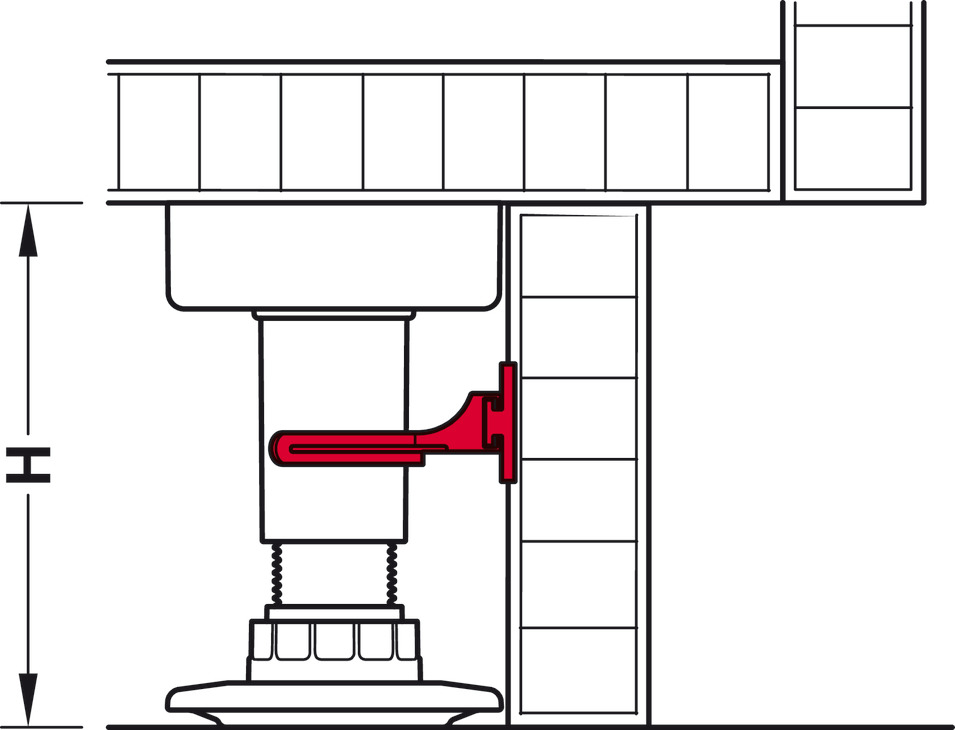 Hafele 637.38.354 Hafele AXILO Toe Kick Panel Clip for Cabinet Leveling ...