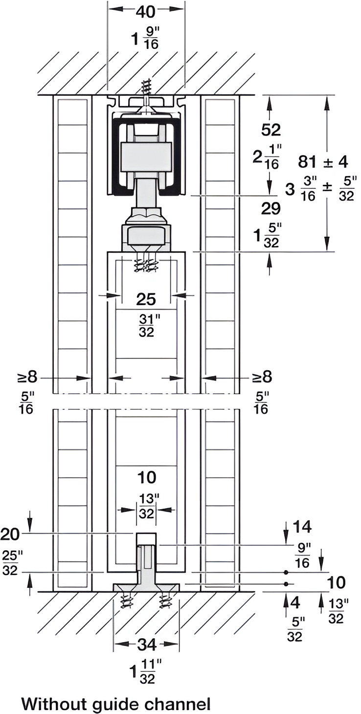 Hafele 940.80.422 Bayonet Lock Fixing Profile for Running Track ...