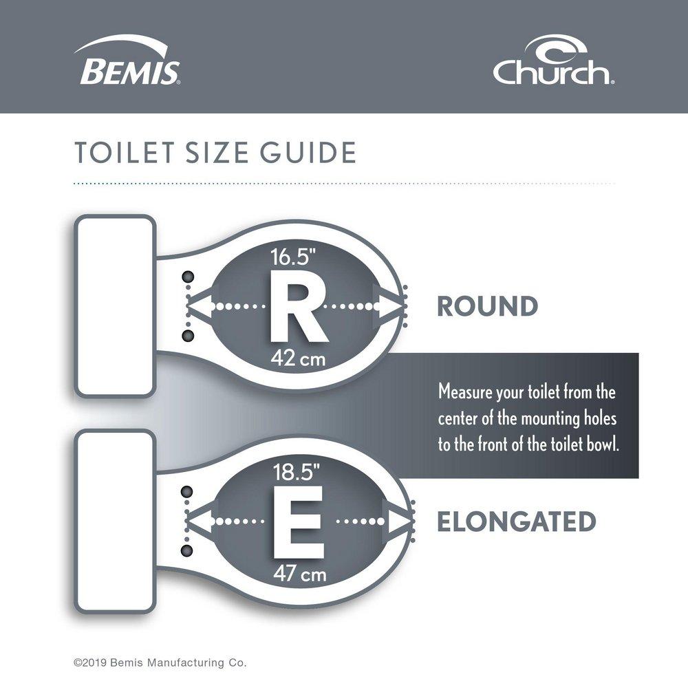 Bemis 75 000 White Plastic Round Open Front Toilet Seat with Cover ...