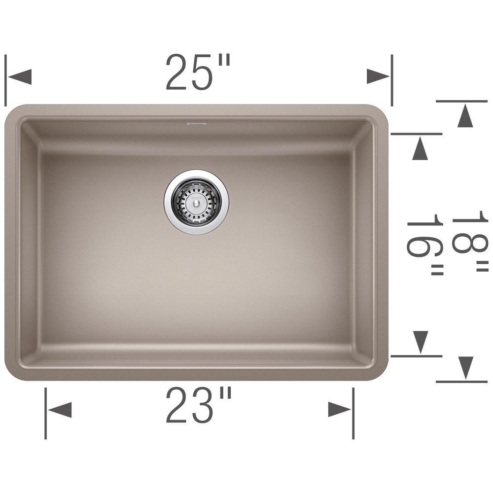 Blanco 442540 25" Undermount Silgranit Single Bowl Kitchen Sink ...