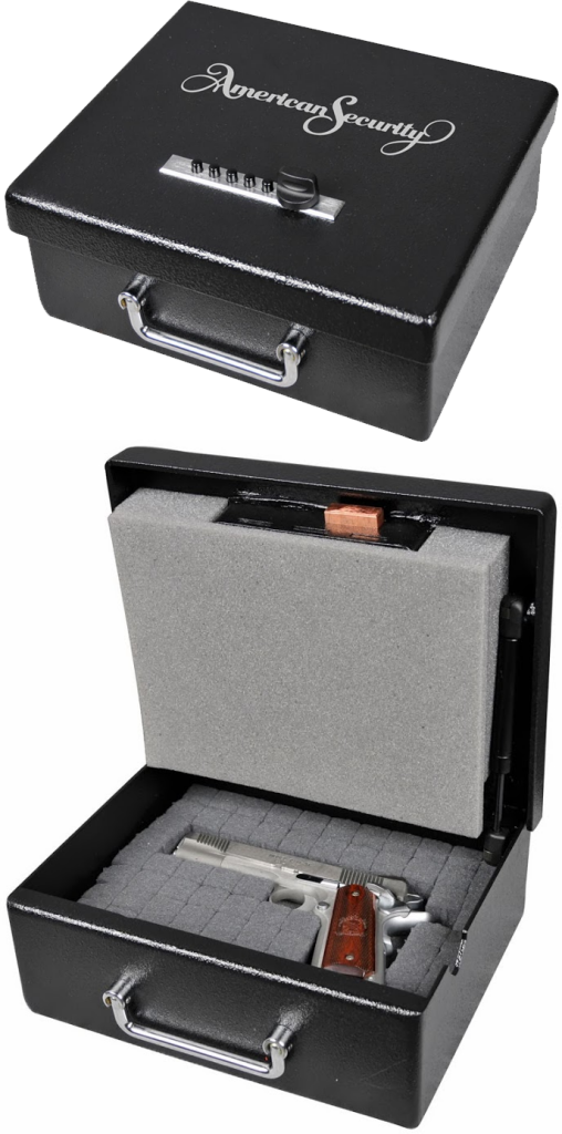 Amsec PS1210HD Heavy Duty Handgun Safe, 10 Gauge Steel, Simplex Push ...