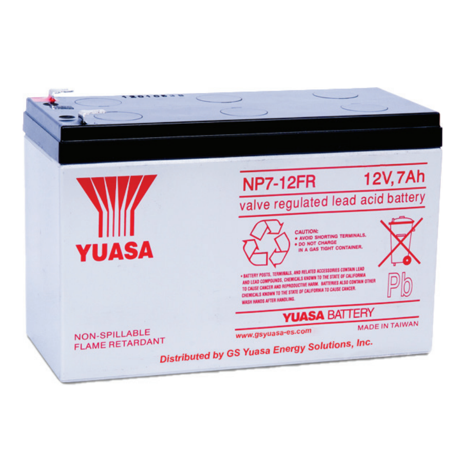 GS Yuasa NP7-12 12Volt 7Ah Battery, F1 terminal | thebuilderssupply.com