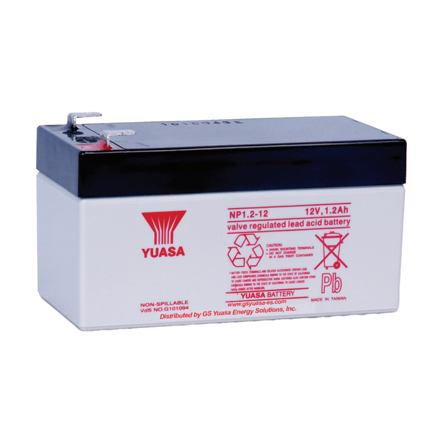 GS Yuasa NP1.2-12 12Volt 1.2Ah Battery, F1 terminal | thebuilderssupply.com