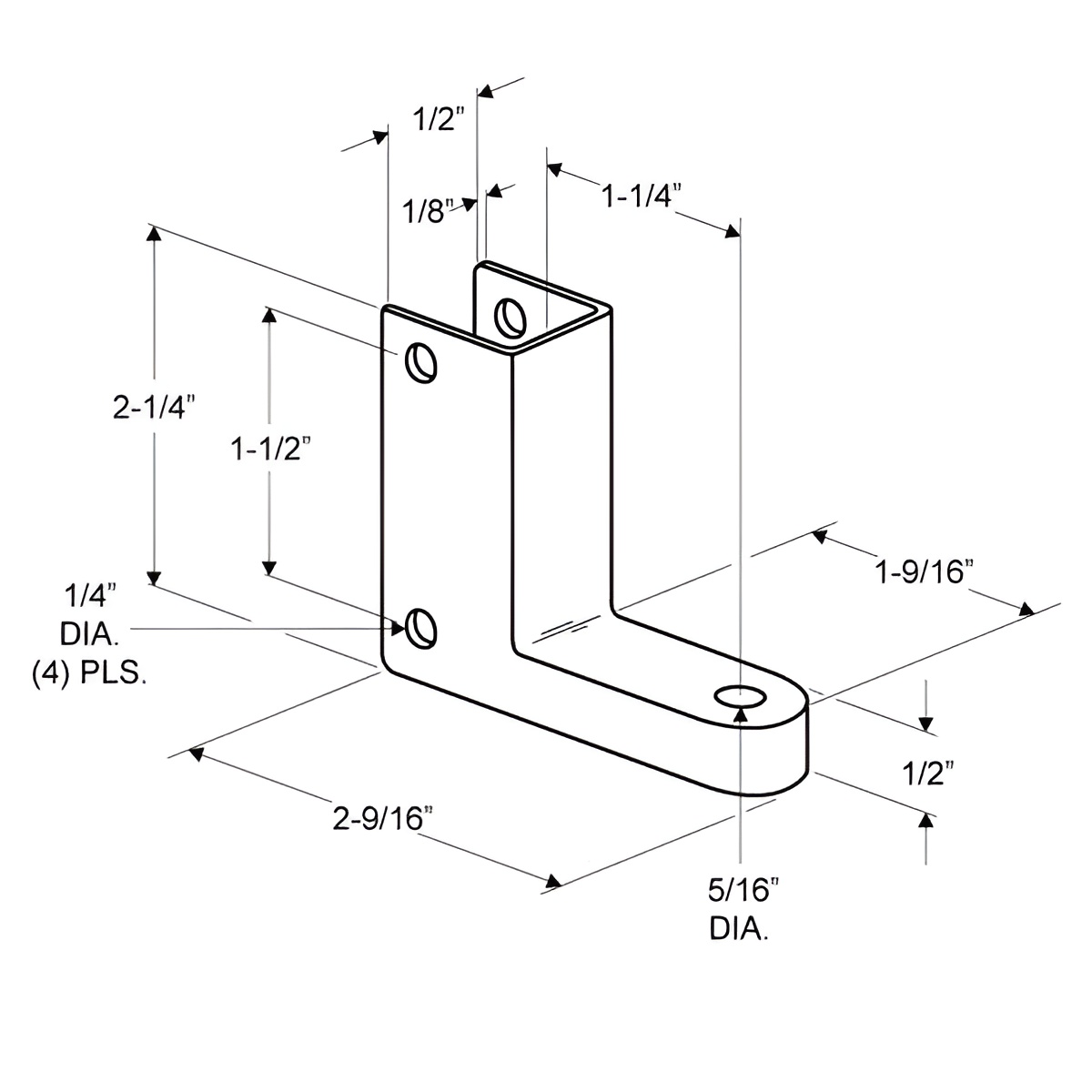 Jacknob 3220 Bottom Hinge Bracket for 1/2" Post | thebuilderssupply.com