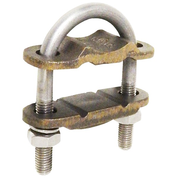 Morris 91762 U Bolt Copper Ground Clamp for 2 Conductors Water Pipe ...
