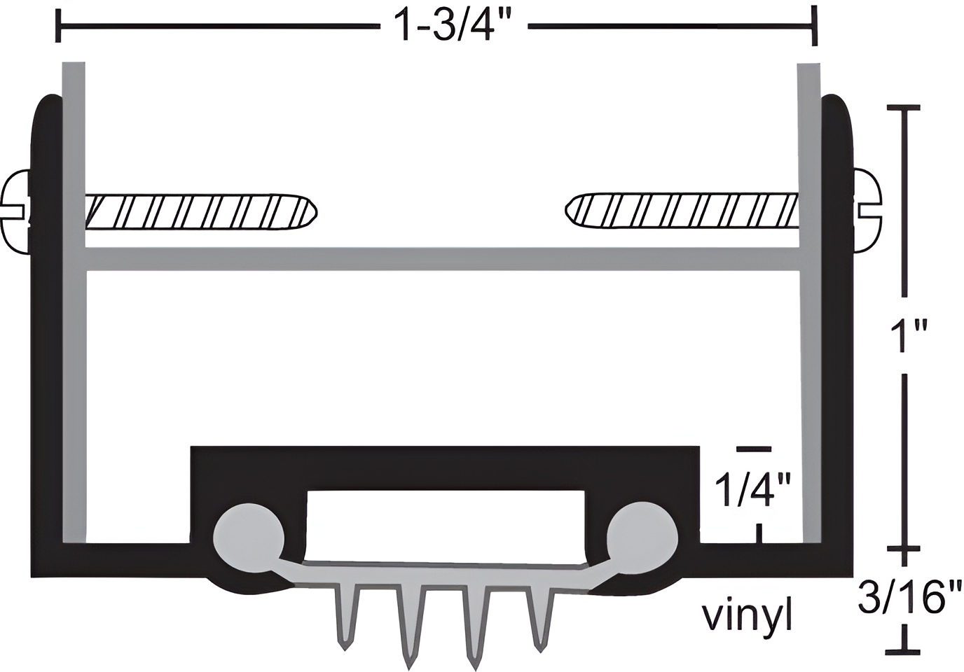 NGP 35VDKB 48" DKB Aluminum Finned Vinyl Door Shoe | thebuilderssupply.com