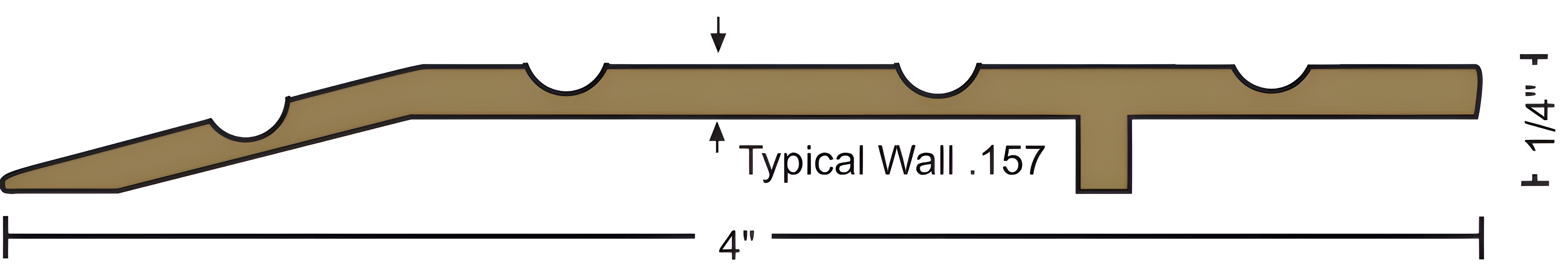 NGP 415BR 48" Architectural Bronze Half Saddle Threshold, 1/4" x 4 ...
