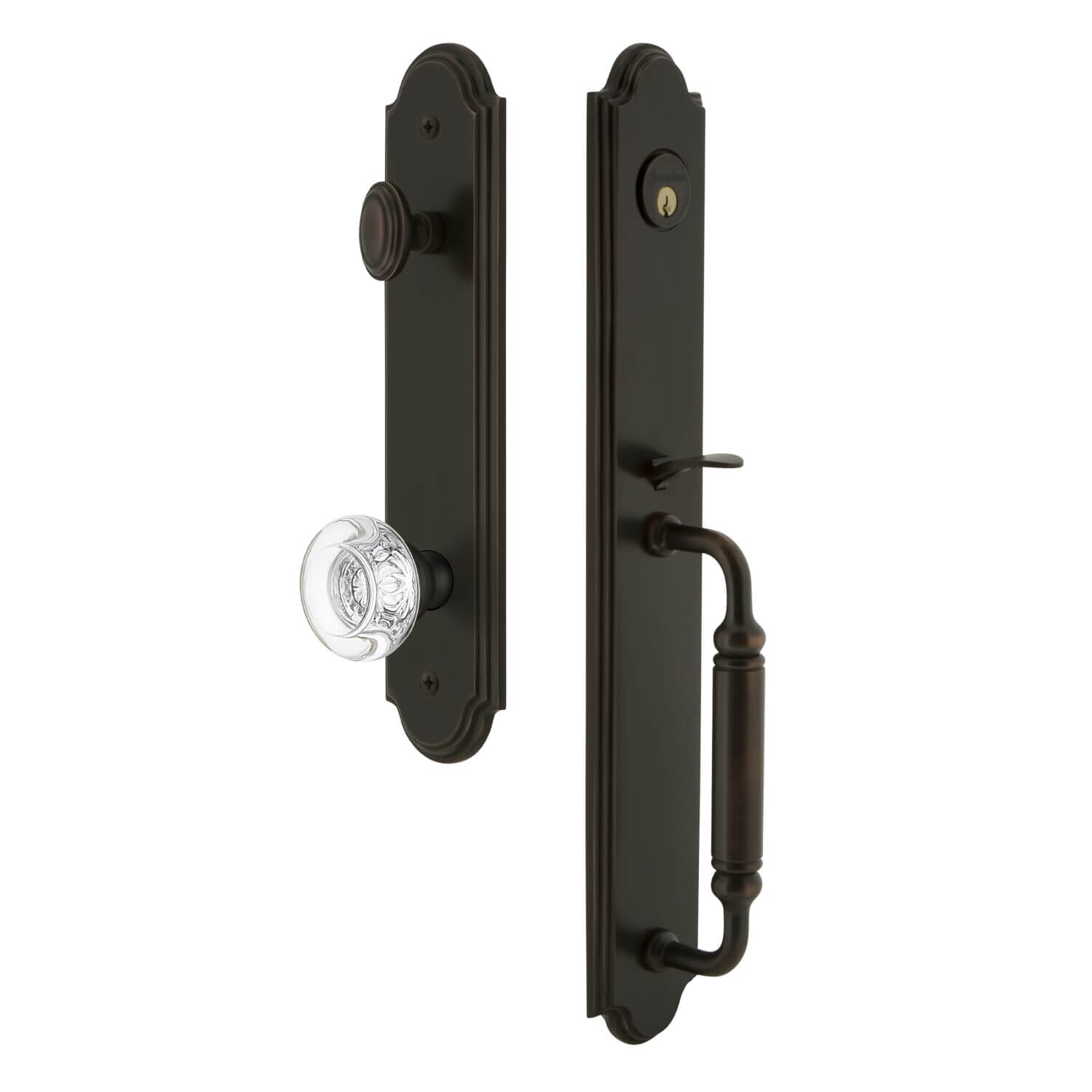 Grandeur 841853 Arc One-Piece Handleset with C Grip Bordeaux Knob in ...