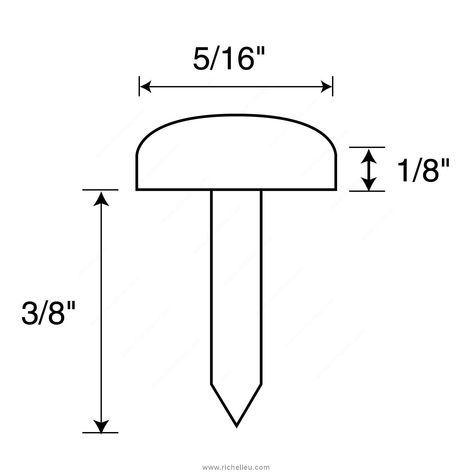 Richelieu MP17730 Nylon Tack Bumper 5/16" x 1/2" | thebuilderssupply.com