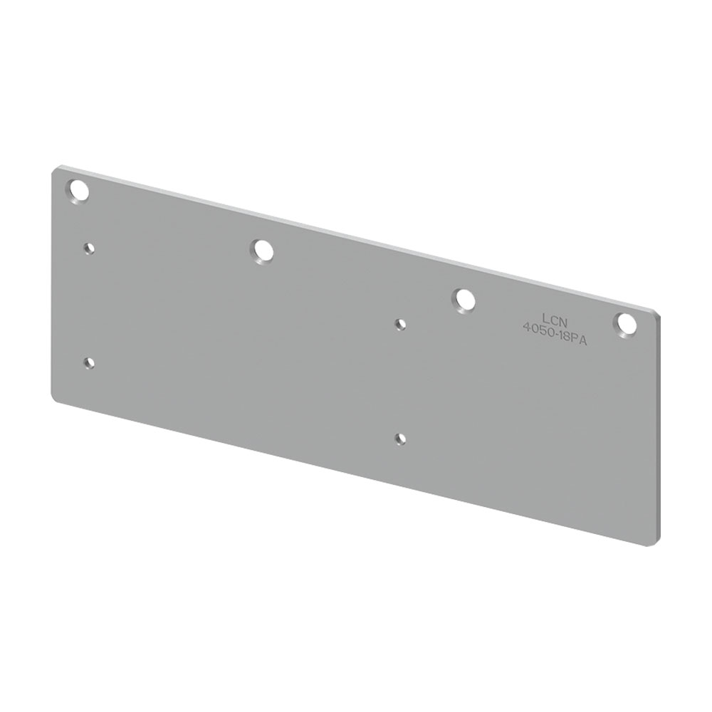 LCN 4050A-18PA 689 Top Rail Drop Plate, Aluminum | thebuilderssupply.com