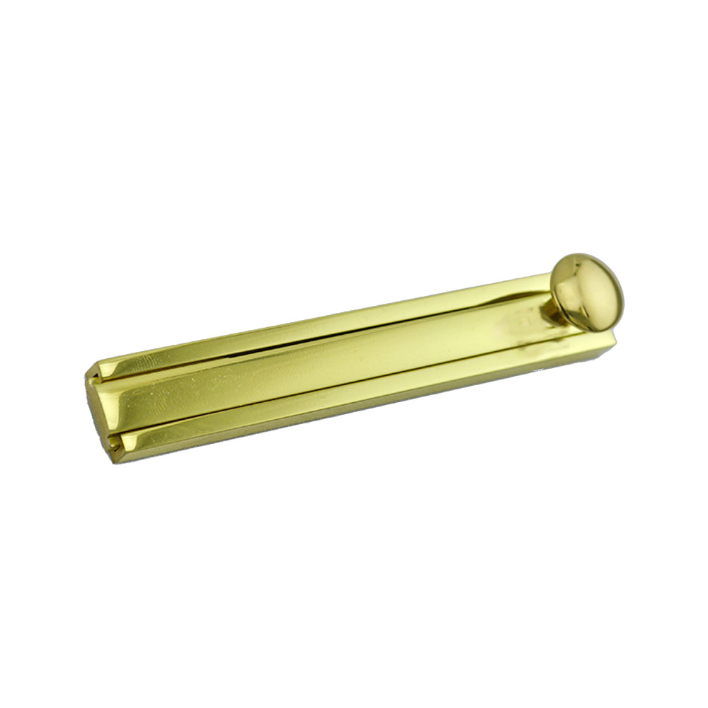 Ives 40B34 4" Solid Brass Modern Surface Bolt - Bright Brass Finish | thebuilderssupply.com